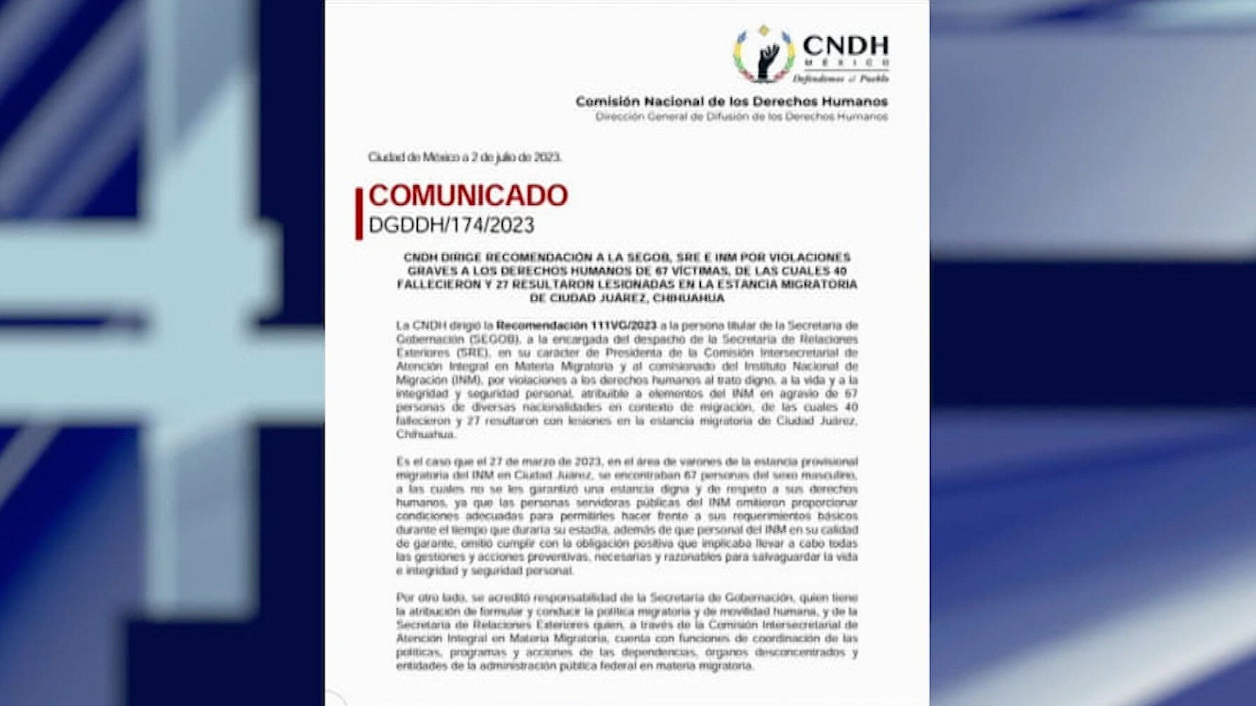 CNDH Emite Recomendación por Incendio en el INM | N+